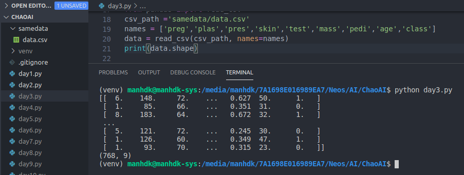 Neos Blog Ai By Examples Unit 3 Code Thử đọc Dữ Liệu Từ File Csv