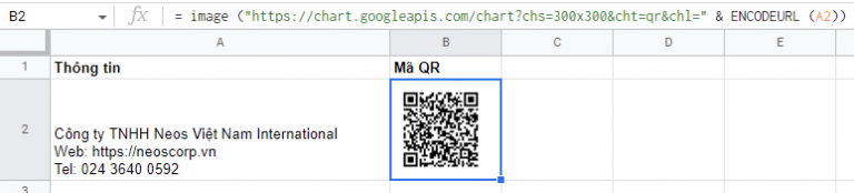 Neos Blog | Cách tạo mã QR bằng Google Sheets